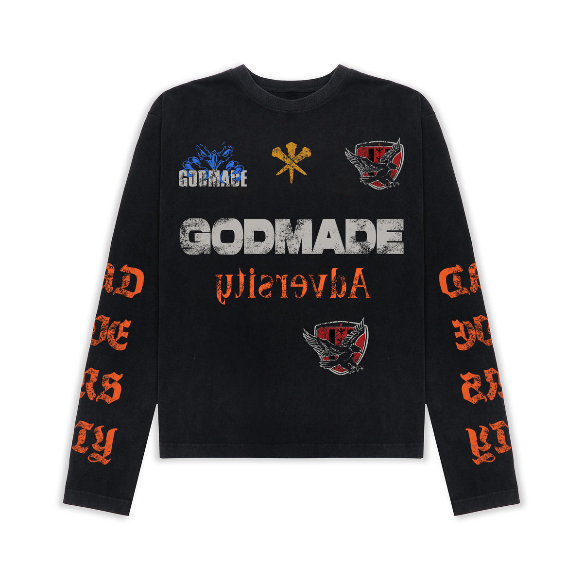 ADVERSITY GRAPHIC LONG SLEEVE - BLACK – Godmade Clo